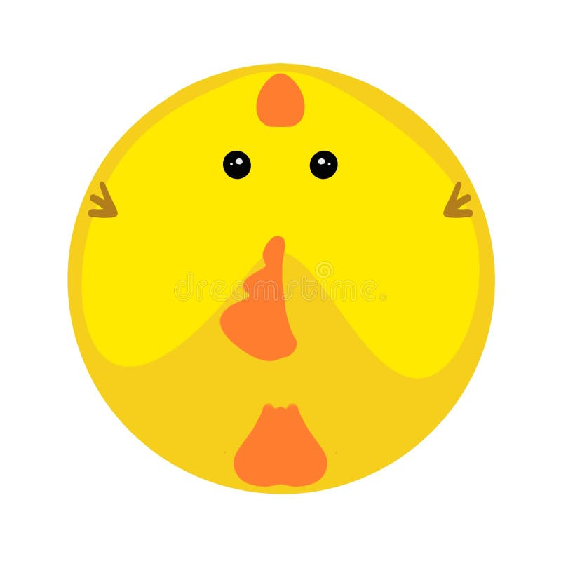 Cute Round Yellow Chicken Icon Stock Illustration - Illustration of ...