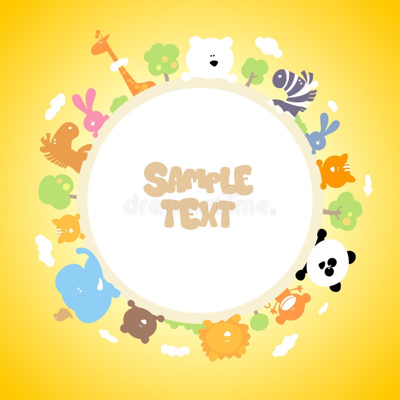 Round Children Frame Design. Stock Vector - Illustration of design ...