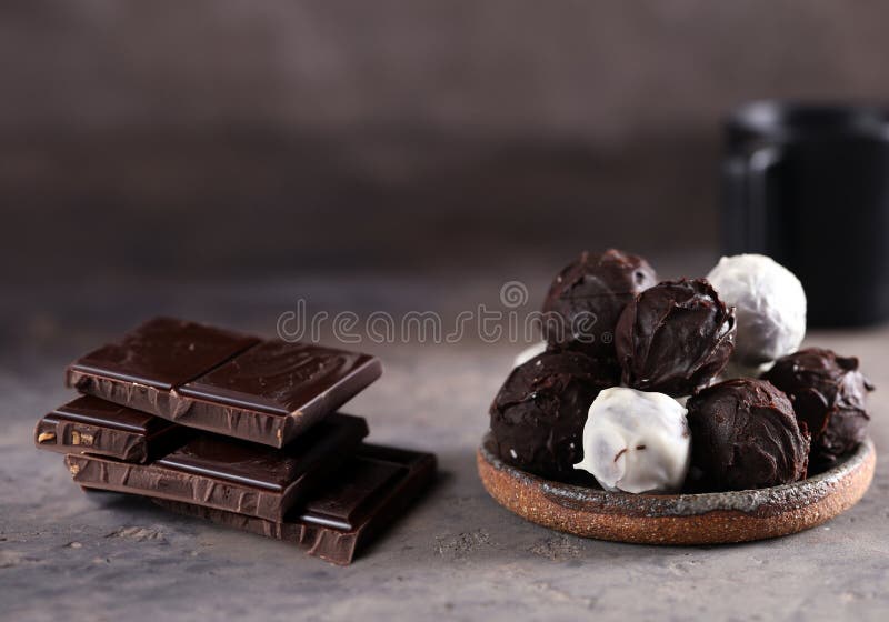 Round Chocolate Candies for Dessert Stock Photo - Image of gourmet ...