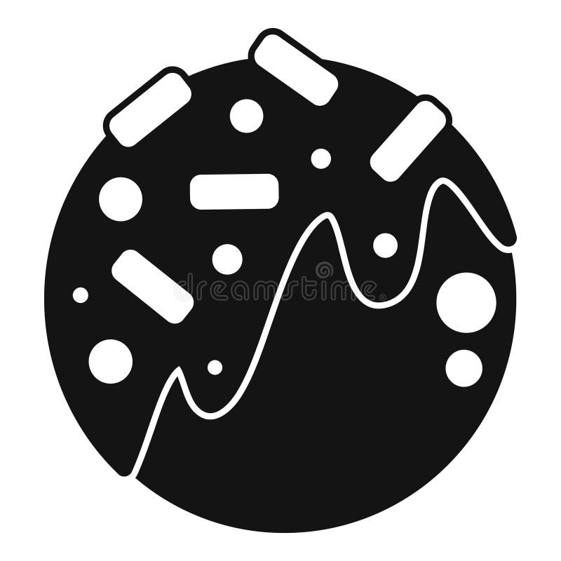 Round Chocolate Candy with Sprinkles Drizzled with White Chocolate Icon ...