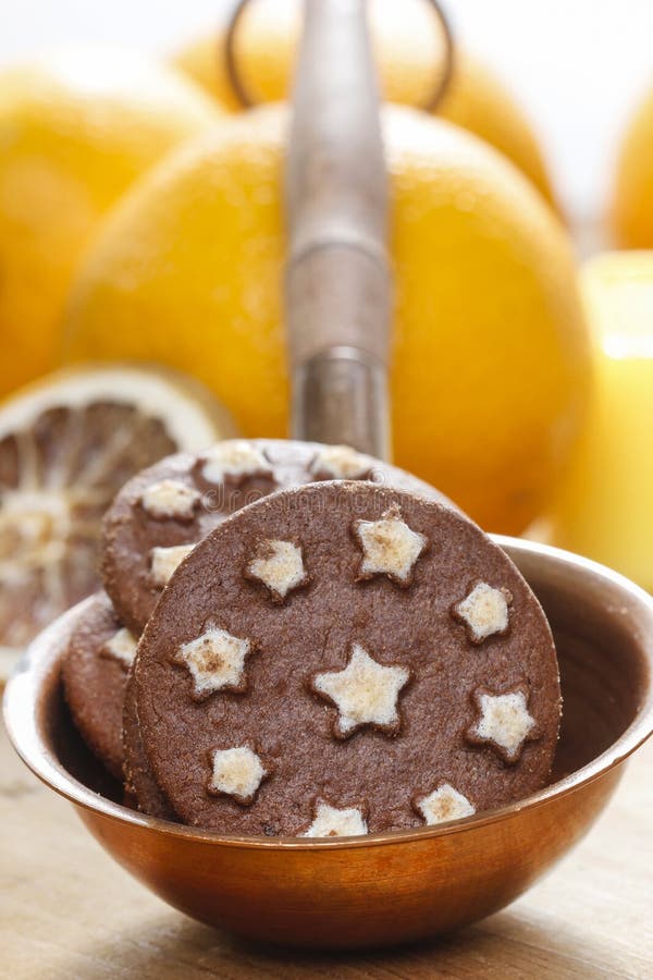 Round chocolate cookies stock image. Image of cloves - 38679005