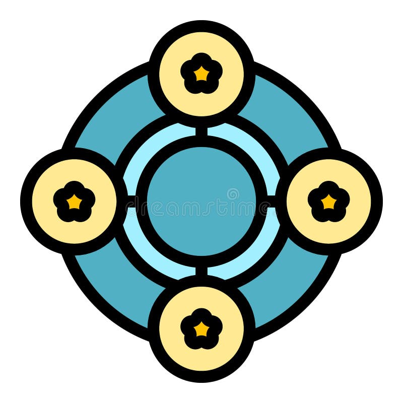 Round Cipher Icon Color Outline Vector Stock Vector - Illustration of ...