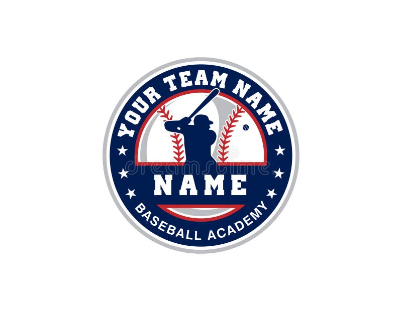Round Circle Baseball Sports Emblem Logo Template Stock Vector ...