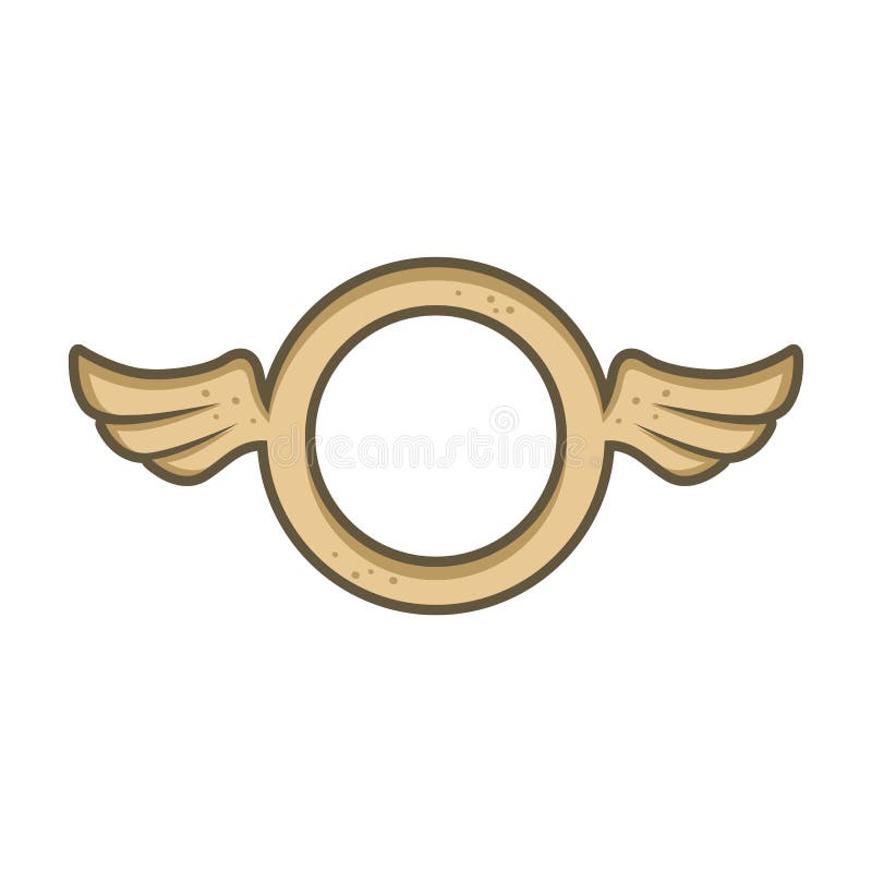 Round Circle Dimension Shape with Angel Bird Wing Stock Vector ...
