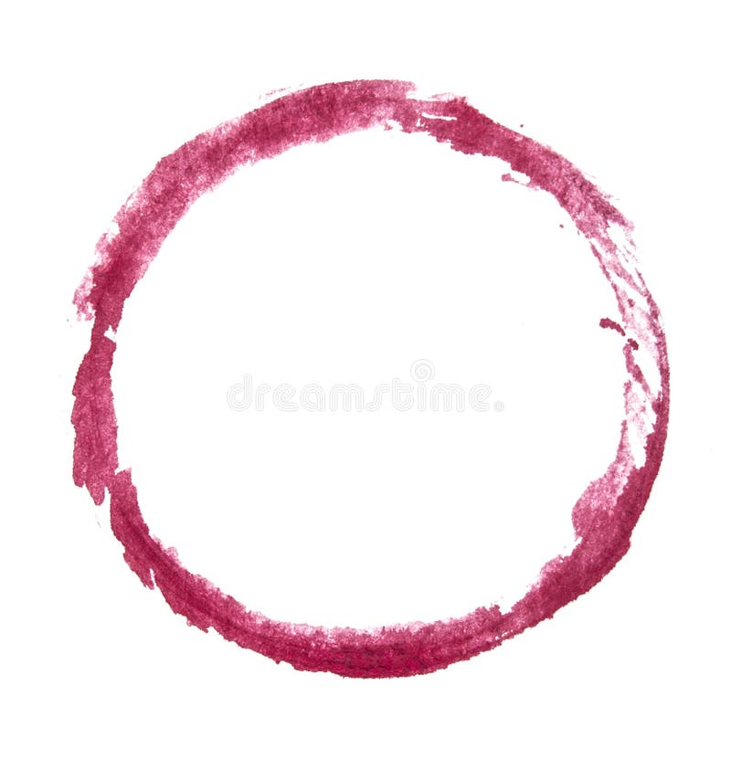 Red Circle, Brush Stroke Texture. Isolated. Stock Photo - Image of ...
