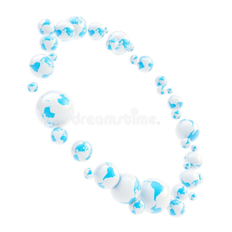 Round Circle Frame Made of Earth Spheres Stock Illustration ...