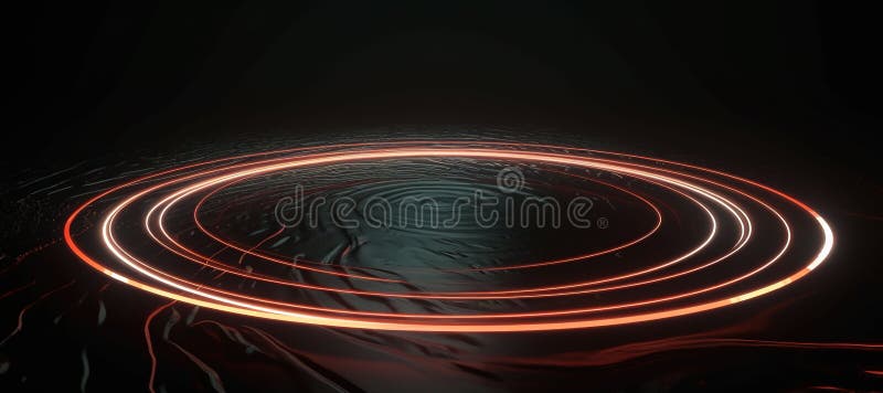 Glowing Round Circle Line Background, Neon Light Stock Illustration ...