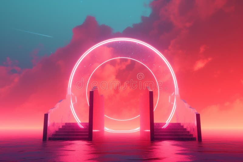 Round Circle Portal Gate. Generate Ai Stock Illustration - Illustration ...
