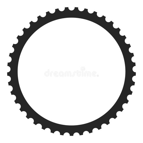Round Circle Postage Stamp Silhouette Vector Stock Vector ...