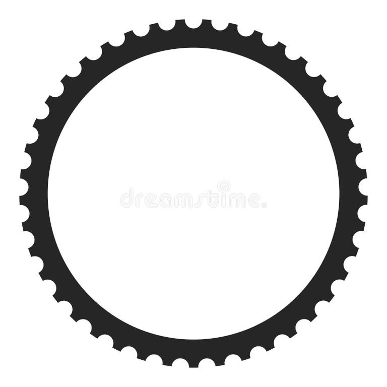 Round Circle Postage Stamp Silhouette Vector Stock Vector ...