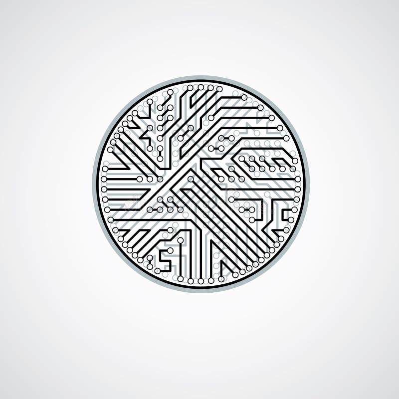 Round Circuit Board with Electronic Components of Technology Device ...