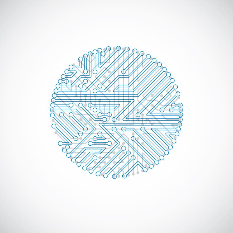 Round Circuit Board with Electronic Components of Technology Device ...