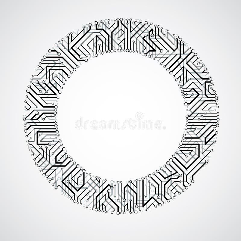 Round Circuit Board with Electronic Components of Technology Stock ...