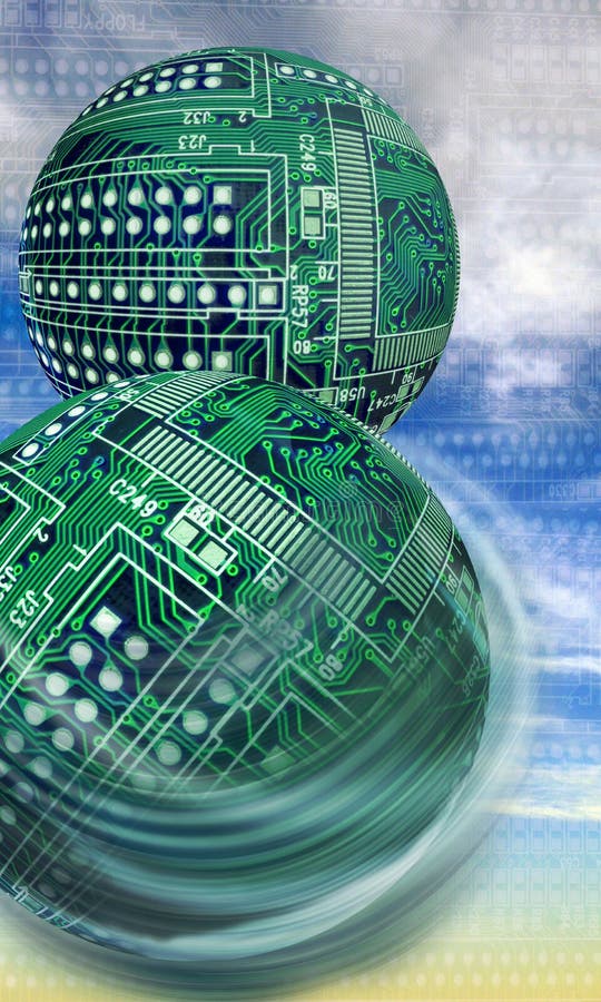 Round Circuit Boards. stock illustration. Illustration of microchip ...