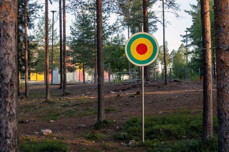Round Circular Target in the Woods Outdoors Stock Photo - Image of ...