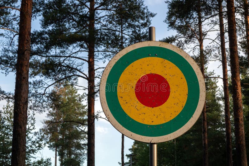 Round Circular Target in the Woods Outdoors Stock Photo - Image of ...