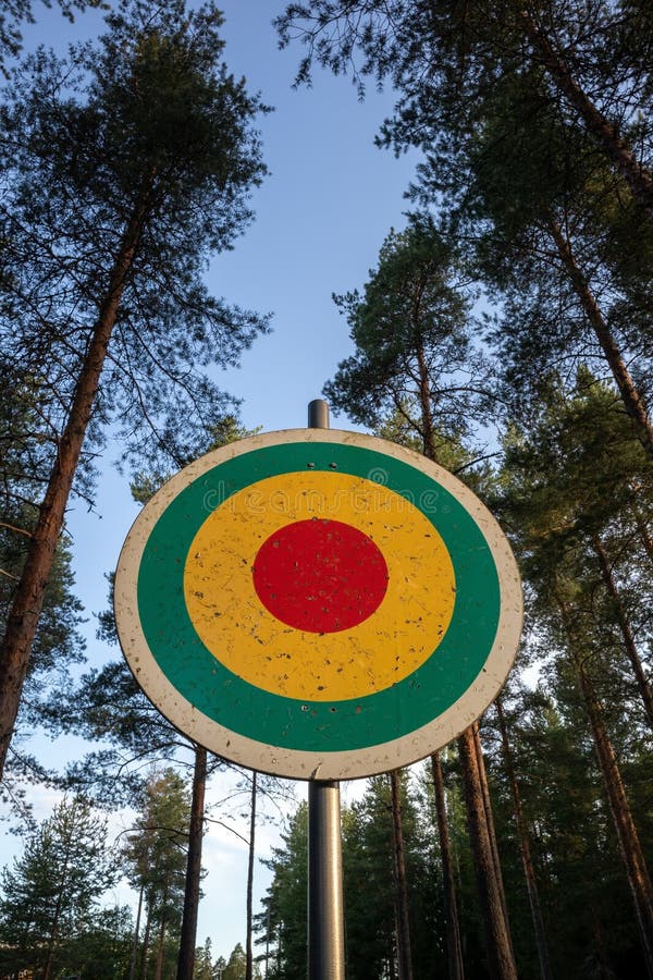 Round Circular Target in the Woods Outdoors Stock Image - Image of ...