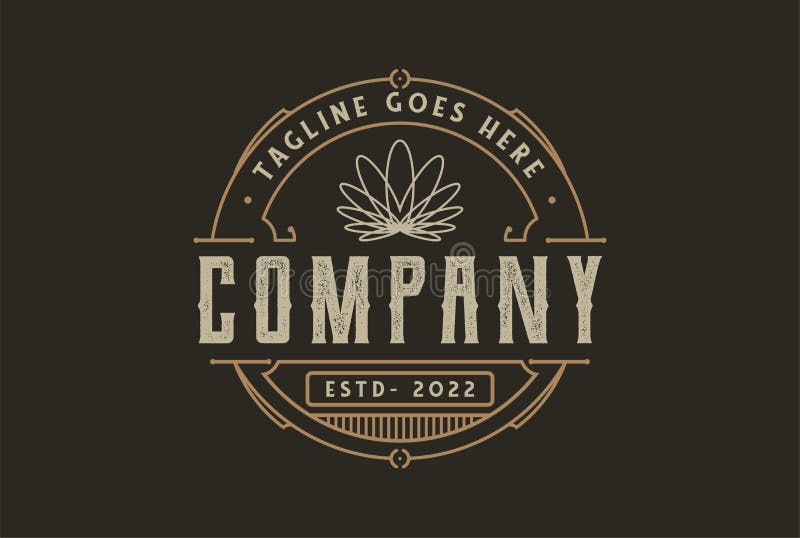 Round Circular Vintage Steampunk Badge Emblem Label Stamp Logo Design ...