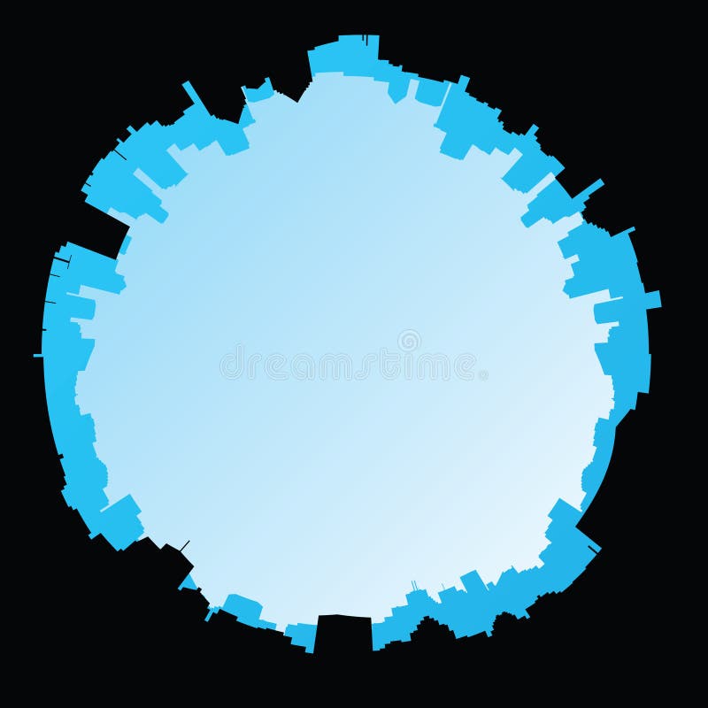 Round City Skyline stock illustration. Illustration of downtown - 41193882