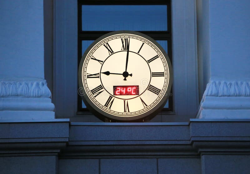 Round city wall clock stock photo. Image of business - 36270158