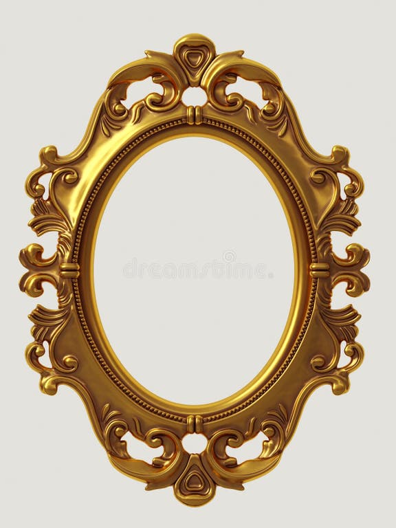 Round Classical Carved Oval Gold Frames Stock Illustration - Illustration of medal, arch: 361963271