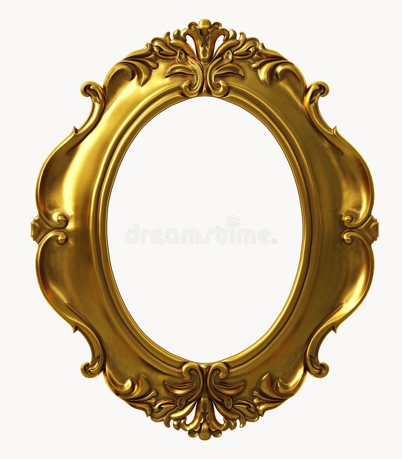 Round Classical Carved Oval Gold Frames Stock Illustration ...