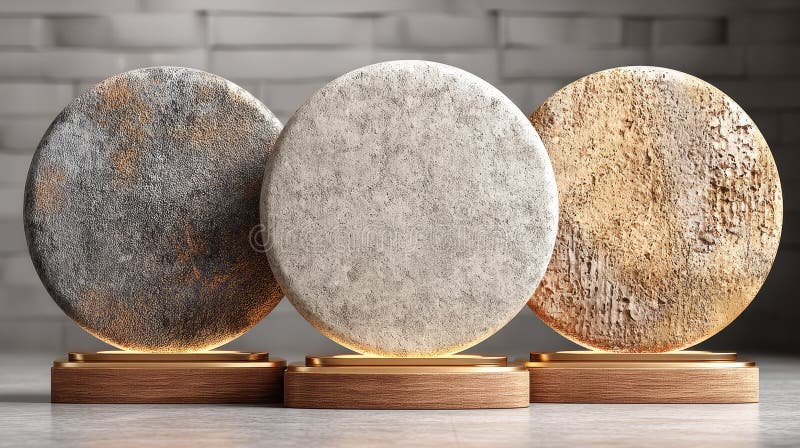 Round Clay Pedestal Displaying Unique Textures of Pottery in 3D ...