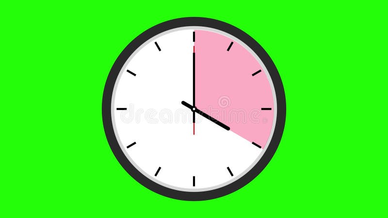 Round Clock Animation Wall Clock 4 Clock Greenscreen Animation Stock ...