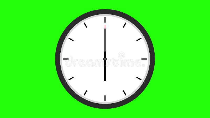 Round Clock Animation Wall Clock 6 Clock Greenscreen Animation Stock ...