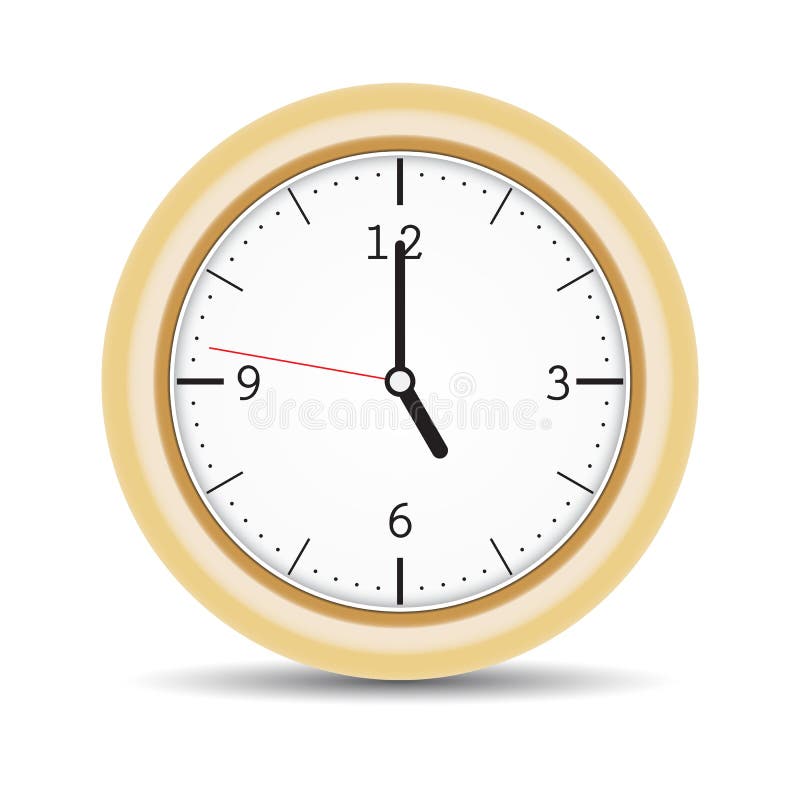 Round Clock with Blue Clock-face Stock Vector - Illustration of second ...