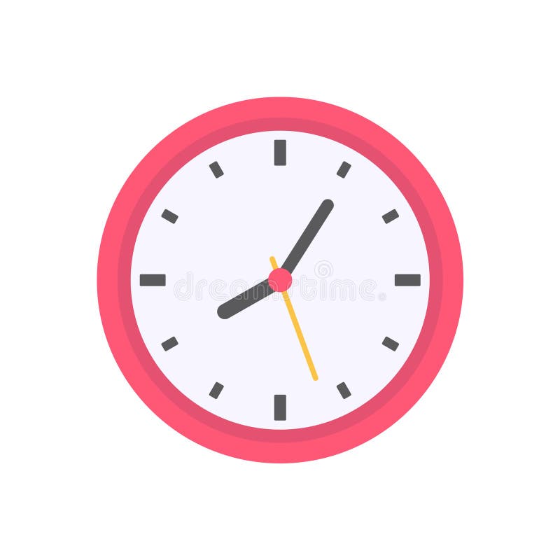 The Round Clock Face Shows the Scheduled Time Stock Vector ...