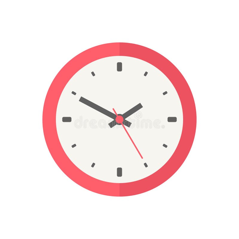 The Round Clock Face Shows the Scheduled Time Stock Vector ...
