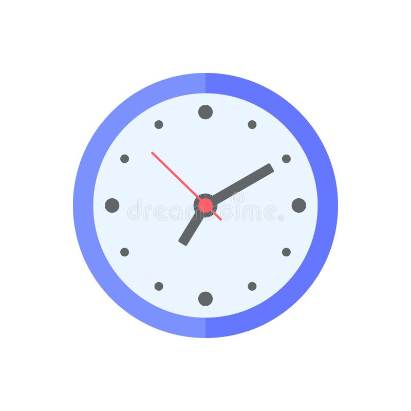 The Round Clock Face Shows the Scheduled Time Stock Vector ...