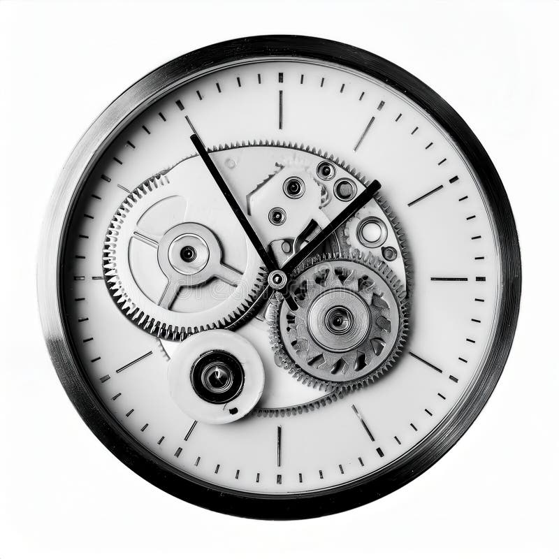 Firefly Round Clock Showcasing Simple Black and White Mechanism with ...