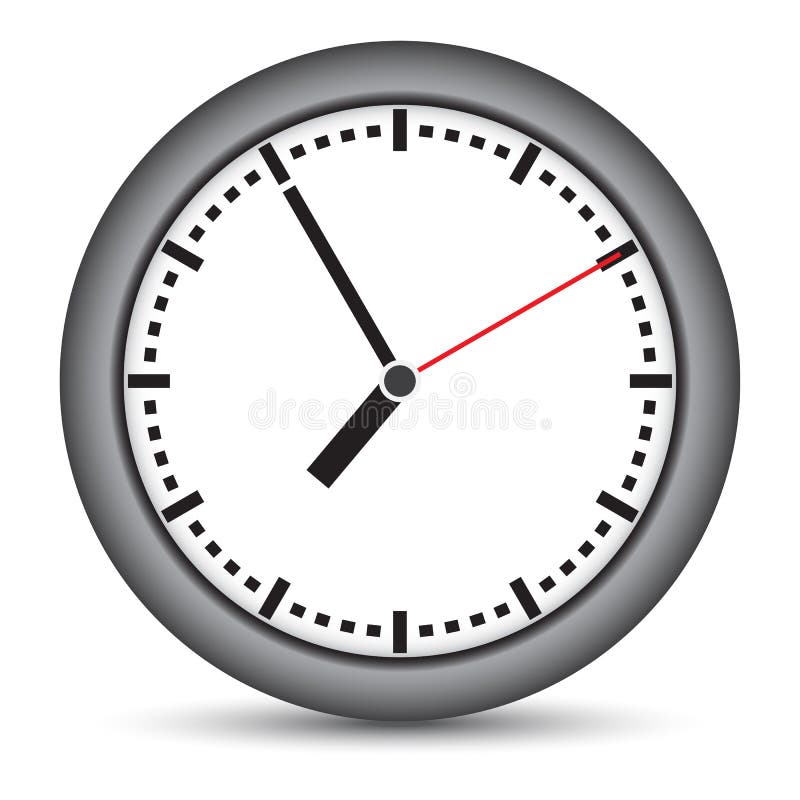 Round Clock with Blue Clock-face Stock Vector - Illustration of second ...