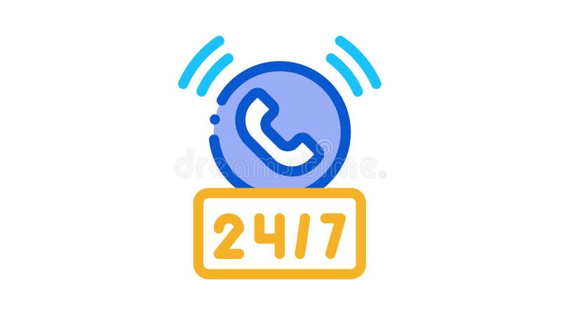 Round-the-clock Help Desk Icon Animation Stock Video - Video of ...