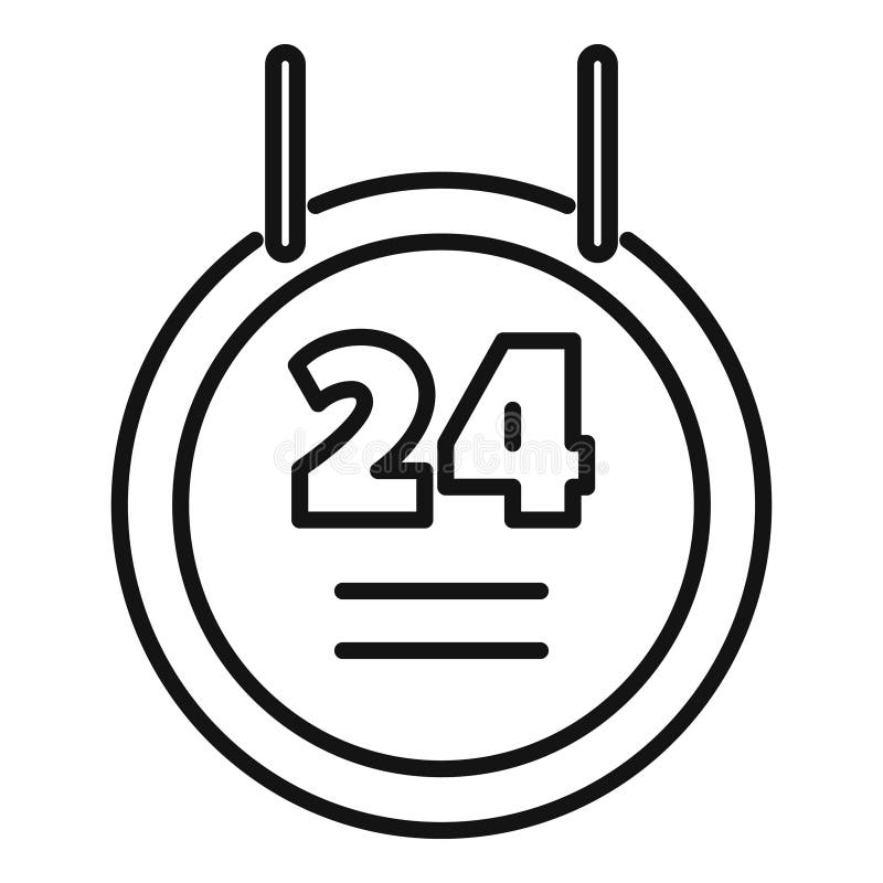 Round the Clock Open Store Sign Indicating 24 Hours Service Stock Vector - Illustration of ...