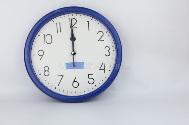 Blue Wall Clock Stopped at 24 Stock Image - Image of wallclock ...