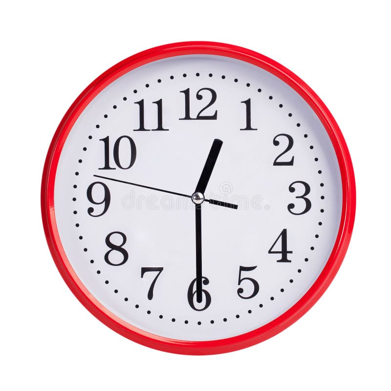 Round Clock Shows Half of the First Stock Image - Image of time, watch ...