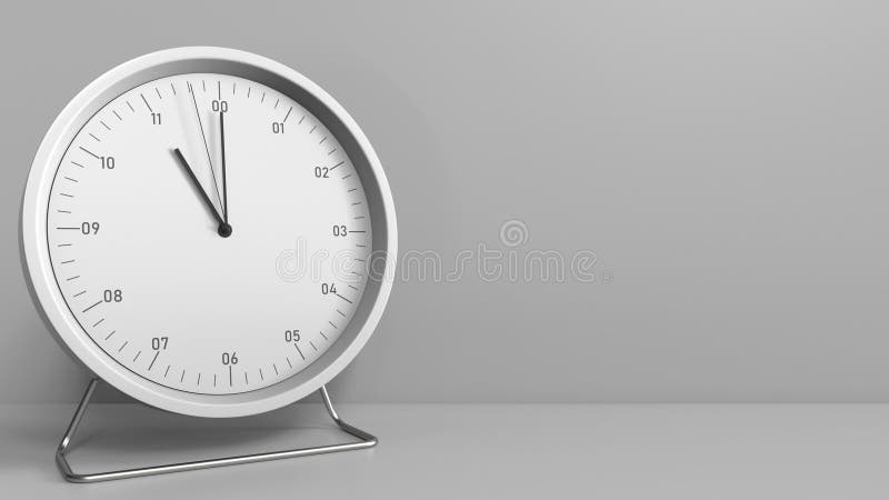 Round Clock Shows 11:00 or 23:00 Sharp. Eleven or Twenty-three O`clock ...