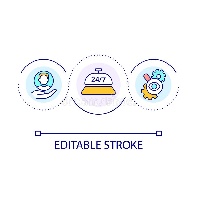 Round the Clock Support Loop Concept Icon Stock Vector - Illustration ...