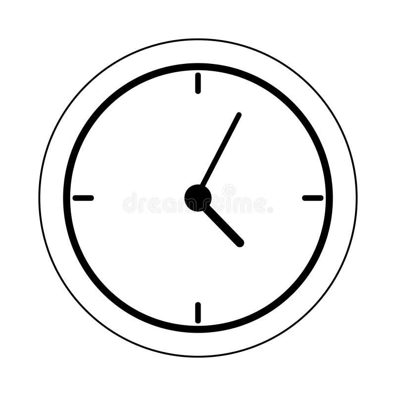 Round Clock Time Isolated Design White Background Stock Vector ...