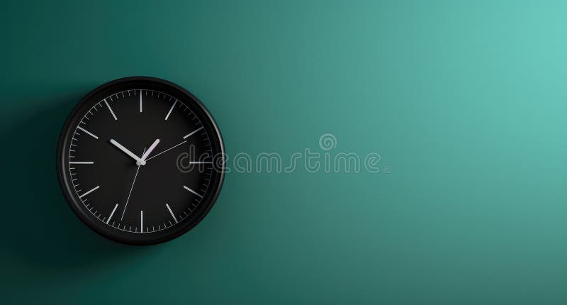 A Round Clock on the Wall. Time. Office Clock Stock Illustration ...