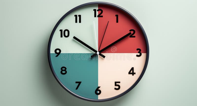A Round Clock on the Wall. Time. Office Clock Stock Illustration ...