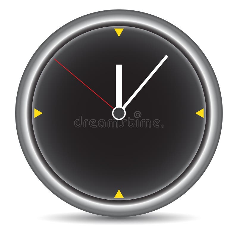 Round Clock with Blue Clock-face Stock Vector - Illustration of second ...
