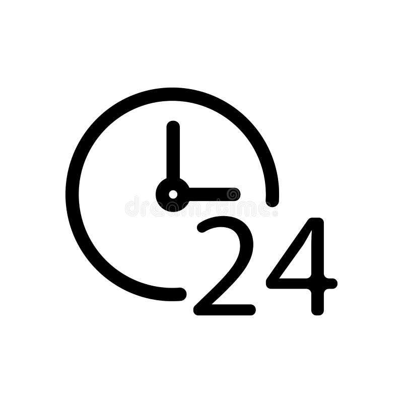 Round-the-clock Work Icon Vector. Isolated Contour Symbol Illustration ...