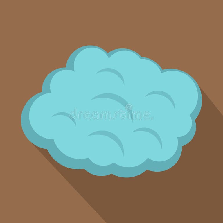 Round Cloud Icon, Flat Style Stock Vector - Illustration of shadow ...