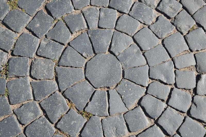Round cobblestone pavement stock photo. Image of city - 140142702