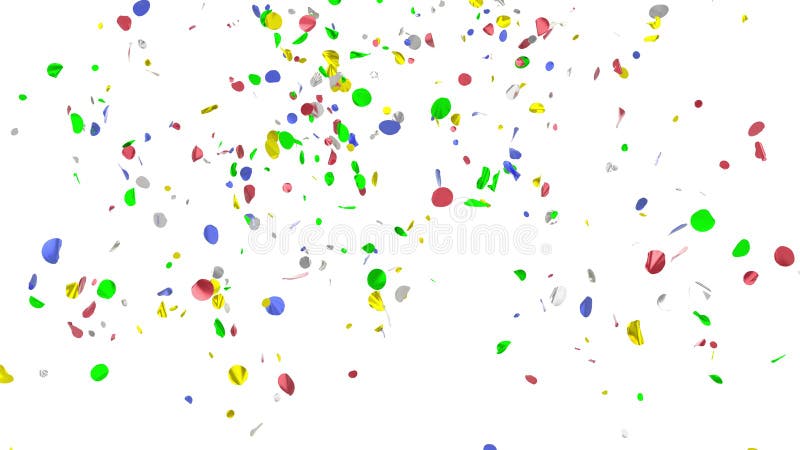 Round Colored Confetti on a White Background. 3d Render Stock ...