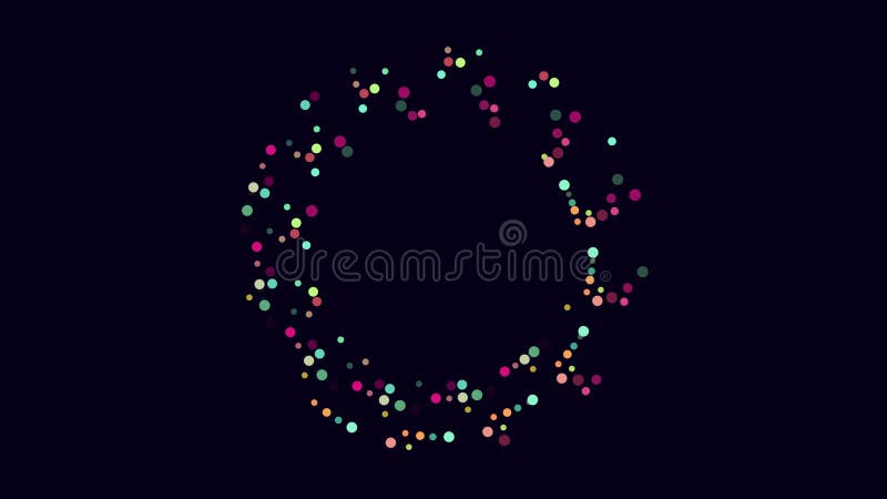 Round Colored Frame of Rotating Particles, Balls. Stock Video - Video ...